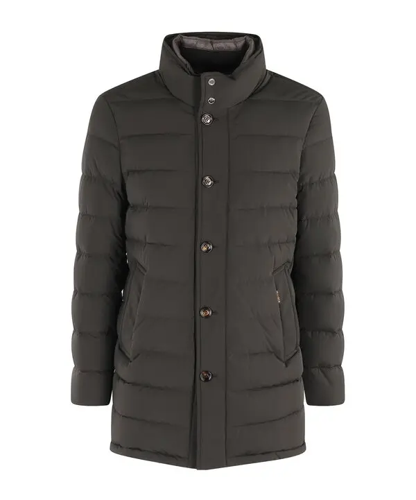 MOORER Long-sleeved Stand-collar Cotton Coat