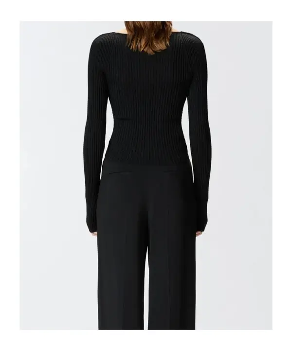 Pinko Ribbed Button-up Cardigan With Sun Motif
