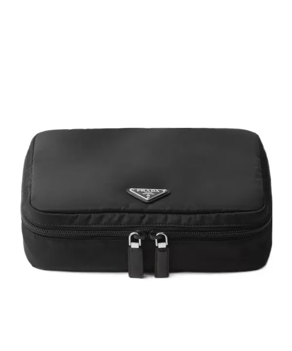 Prada Medium Re-nylon Zipper Pouch - Black