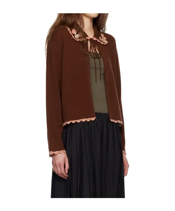 BODE Rookie Long-sleeved Wool Knit Cardigan