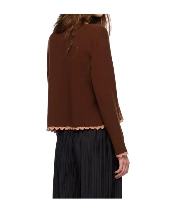 BODE Rookie Long-sleeved Wool Knit Cardigan