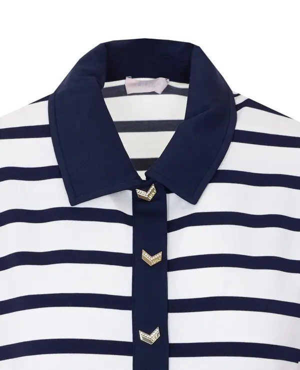 Liu Jo Striped Collared Button-front Dress