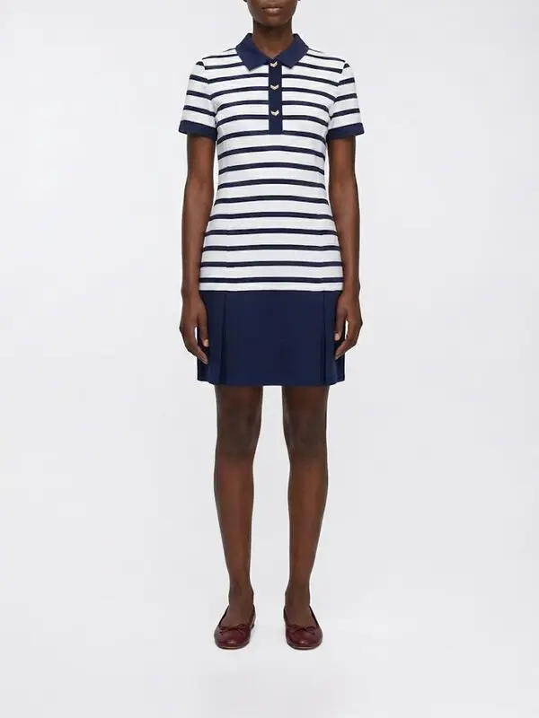 Liu Jo Striped Collared Button-front Dress