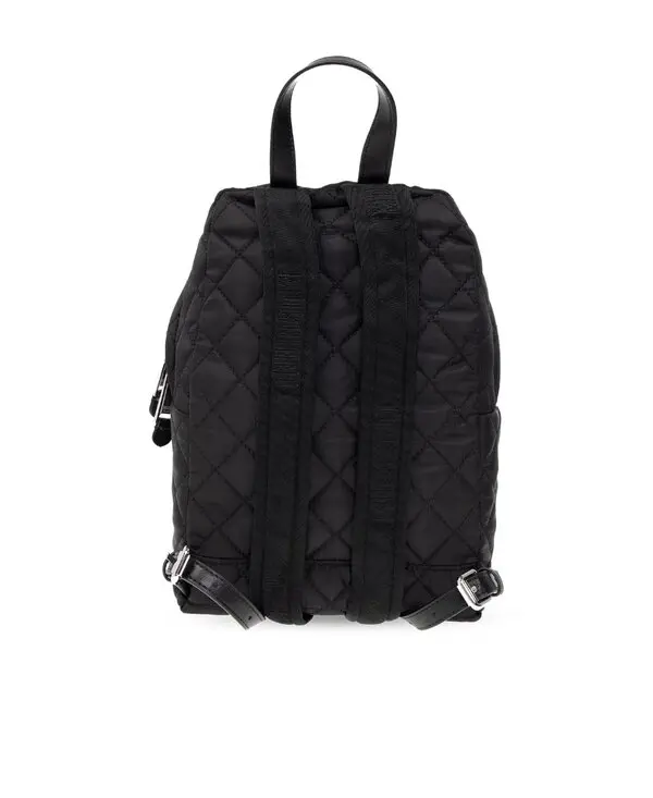 Moschino Quilted Logo Embellished Backpack