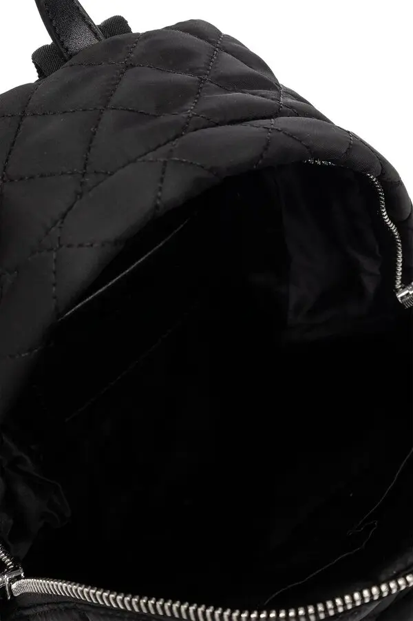 Moschino Quilted Logo Embellished Backpack