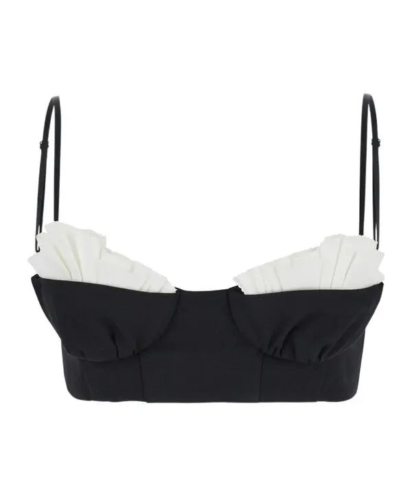 SHUSHU/TONG Balconette-style Cropped Top - Black