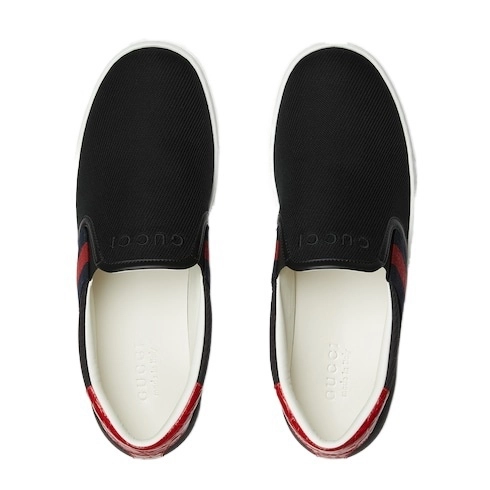 Gucci Ace Slip-on Sneakers With Web Detail - Black