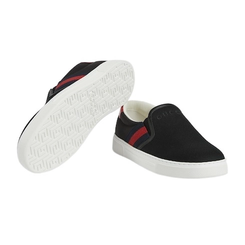 Gucci Ace Slip-on Sneakers With Web Detail - Black