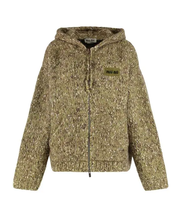 Miu Miu Zip-up Knitted Hoodie - No