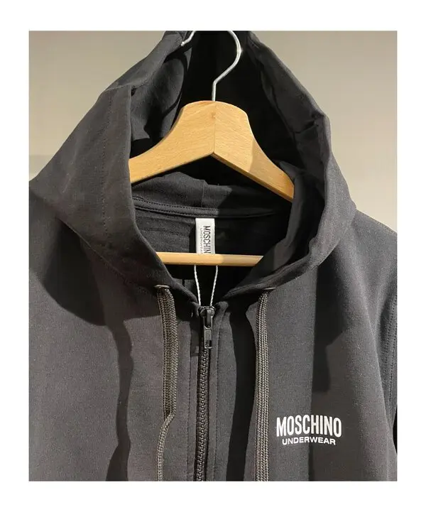 Moschino Zippered Hooded Sweatshirt