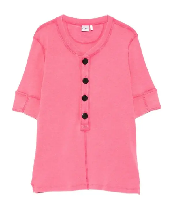Chloé Short-sleeved Henley Shirt - No