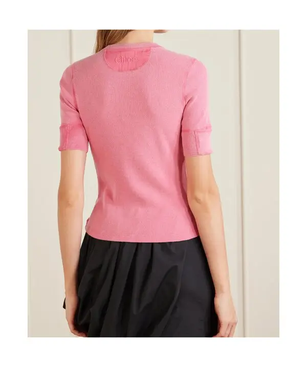 Chloé Short-sleeved Henley Shirt - No