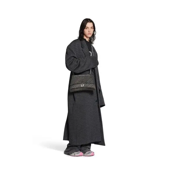 Balenciaga Crush Medium Quilted Shoulder Bag - Black