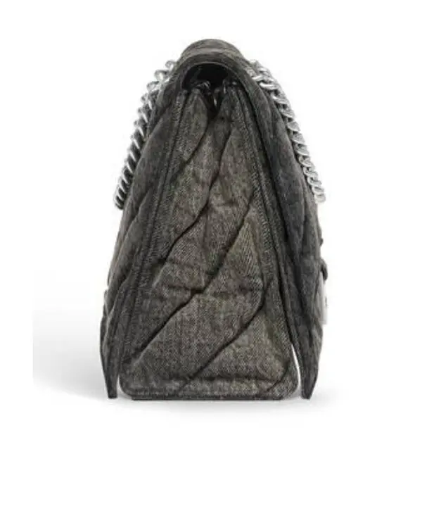 Balenciaga Crush Medium Quilted Shoulder Bag - Black