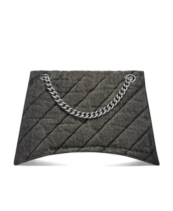 Balenciaga Crush Medium Quilted Shoulder Bag - Black