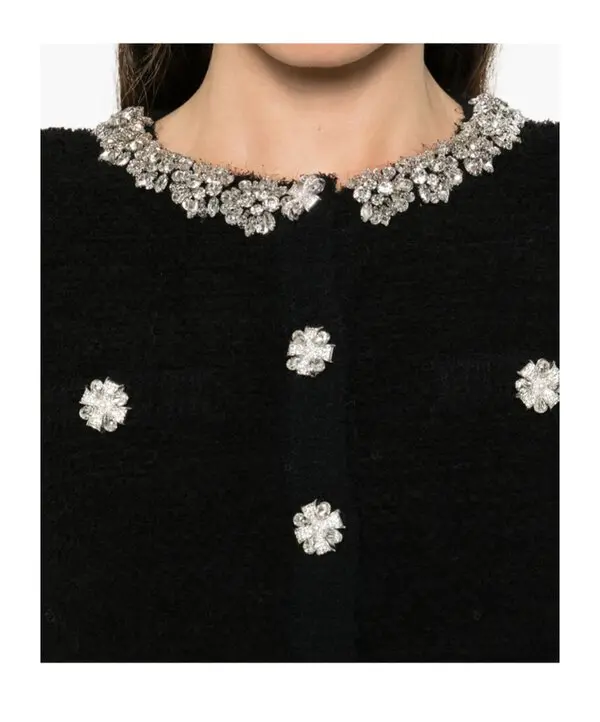 SELF-PORTRAIT Embellished Crewneck Cardigan