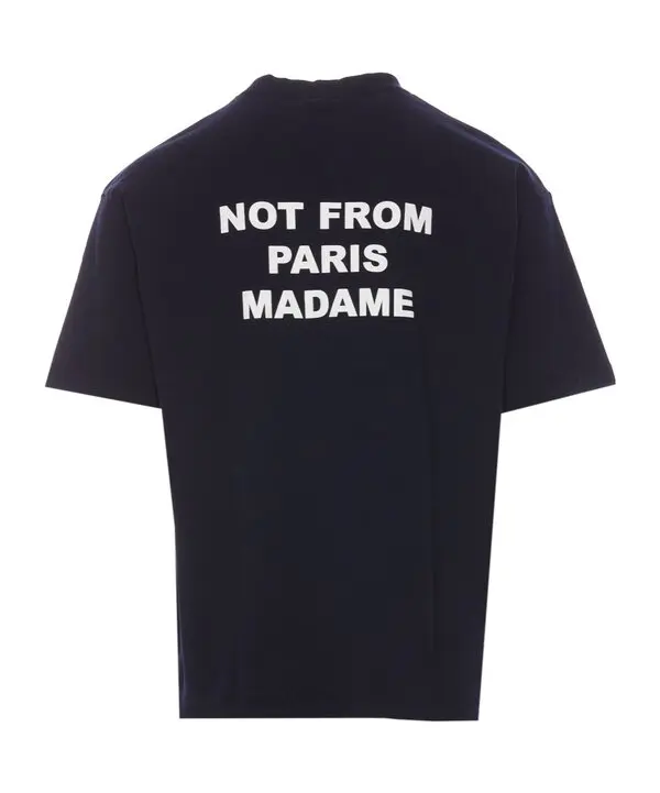 Drole De Monsieur Drôle De Slogan Printed Crewneck T-shirt - Black