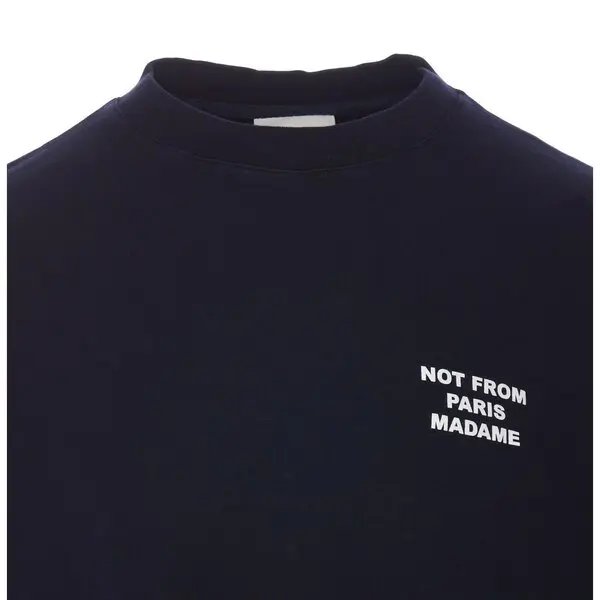 Drole De Monsieur Drôle De Slogan Printed Crewneck T-shirt - Black