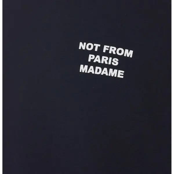 Drole De Monsieur Drôle De Slogan Printed Crewneck T-shirt - Black