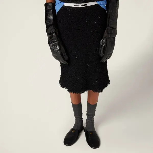 Miu Miu Embroidered Logo Cropped Jacket