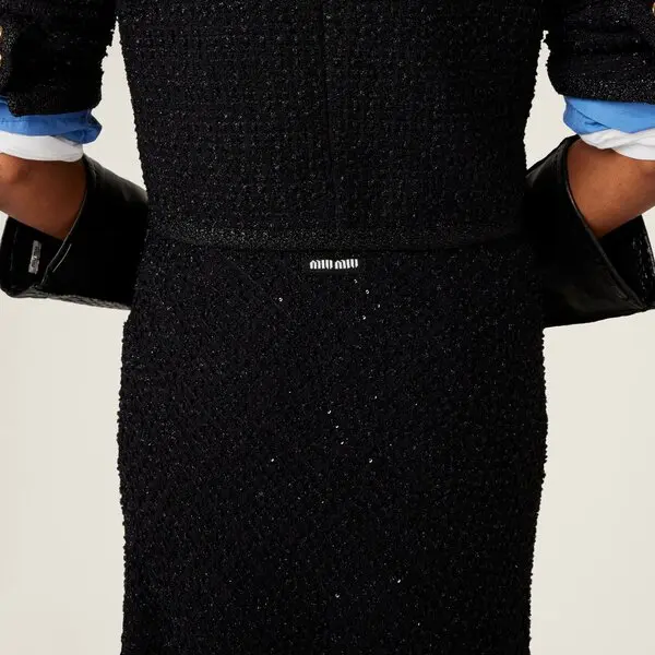 Miu Miu Embroidered Logo Cropped Jacket