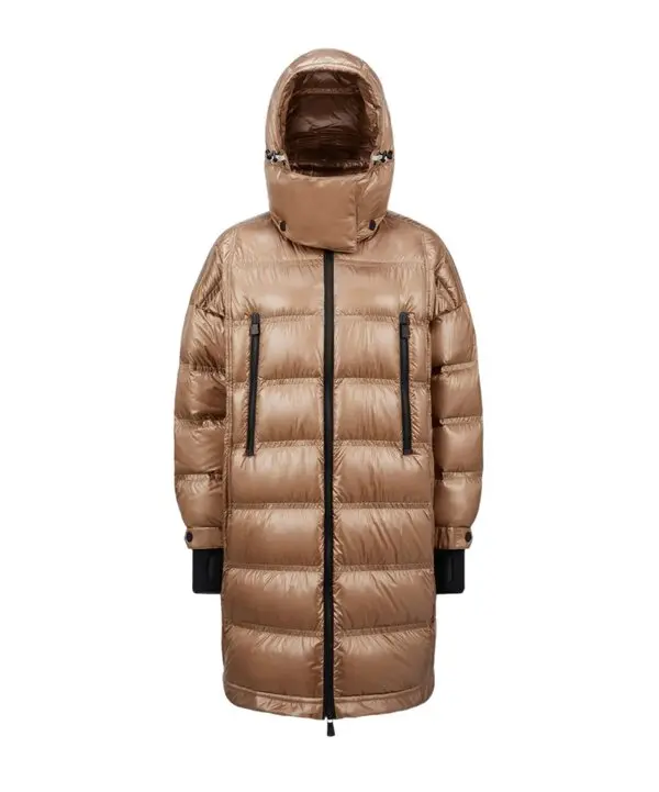 Moncler Rochelair" Long Down Coat - Beige