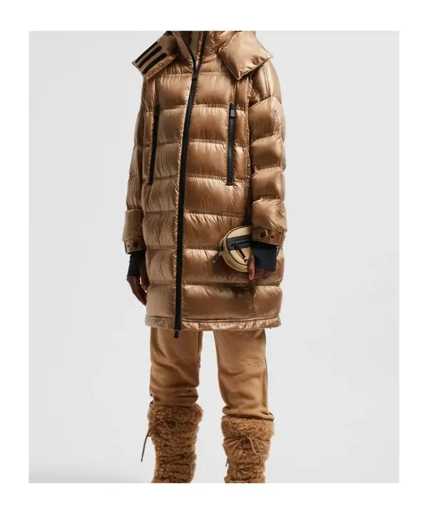 Moncler Rochelair" Long Down Coat - Beige