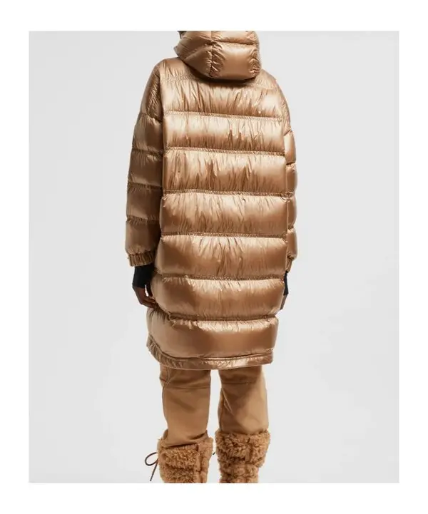 Moncler Rochelair" Long Down Coat - Beige