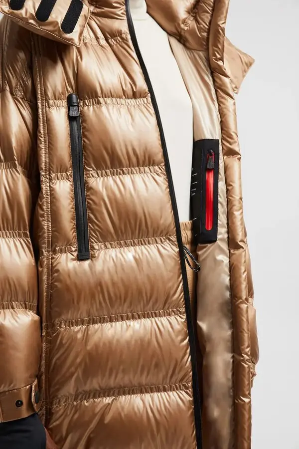 Moncler Rochelair" Long Down Coat - Beige