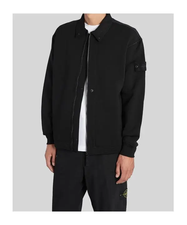 Stone Island Logo Patch Zip-up Sweatshirt