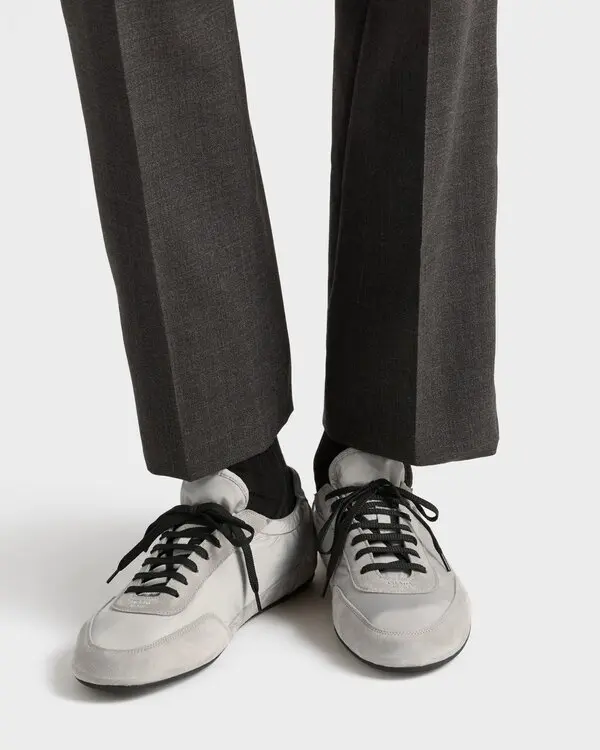 Prada Re-nylon And Suede Elasticized Sneakers - Cloud Ash
