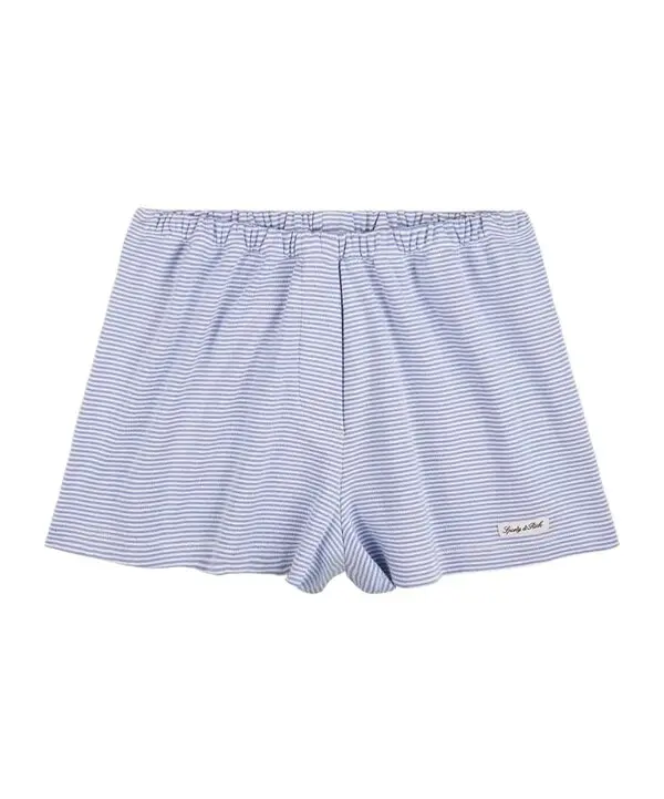 SPORTY  RICH Sporty & Rich Elastic Waist Pinstripe Shorts
