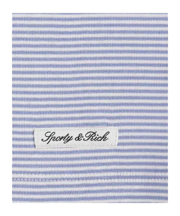 SPORTY  RICH Sporty & Rich Elastic Waist Pinstripe Shorts