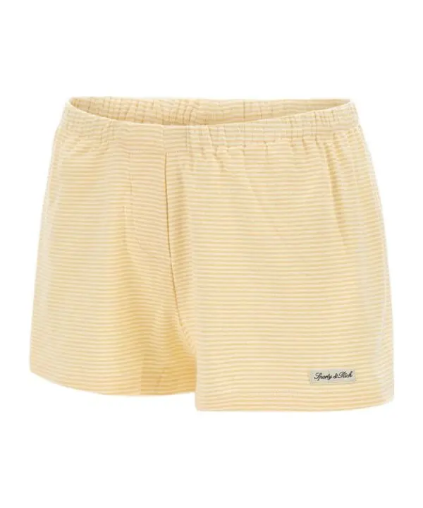 SPORTY  RICH Sporty & Rich Pinstriped Elastic Waist Shorts