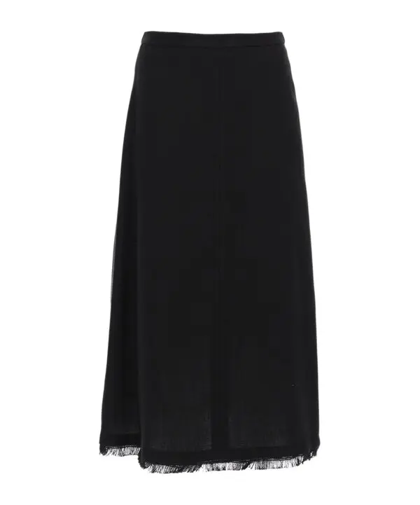 Max Mara Zipper Skirt With Fringed Hem
