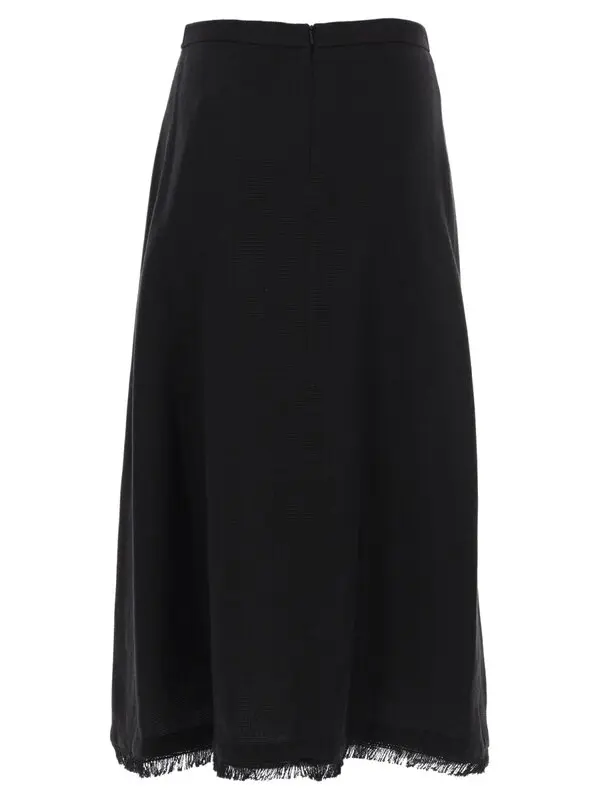 Max Mara Zipper Skirt With Fringed Hem