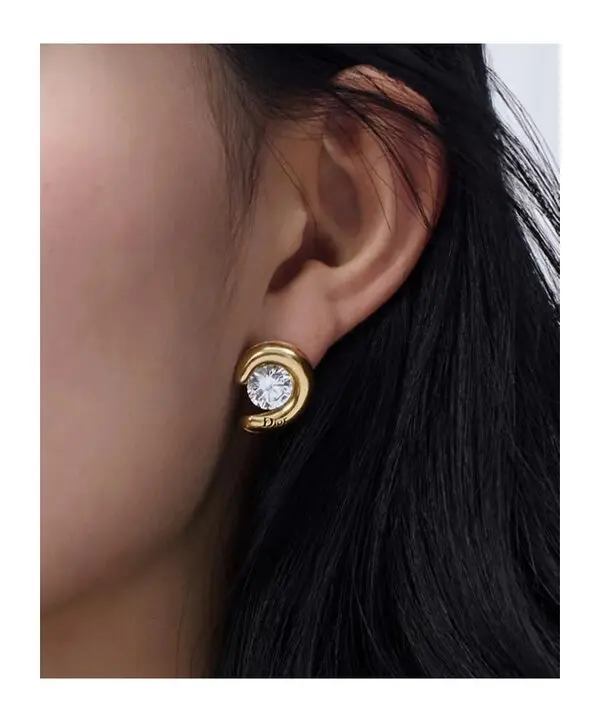 Dior Gold-plated Motif Stud Earrings