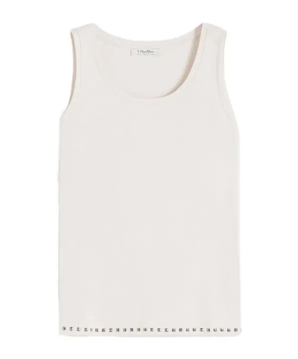 Max Mara Sleeveless Vest Top With Stud Embellishments