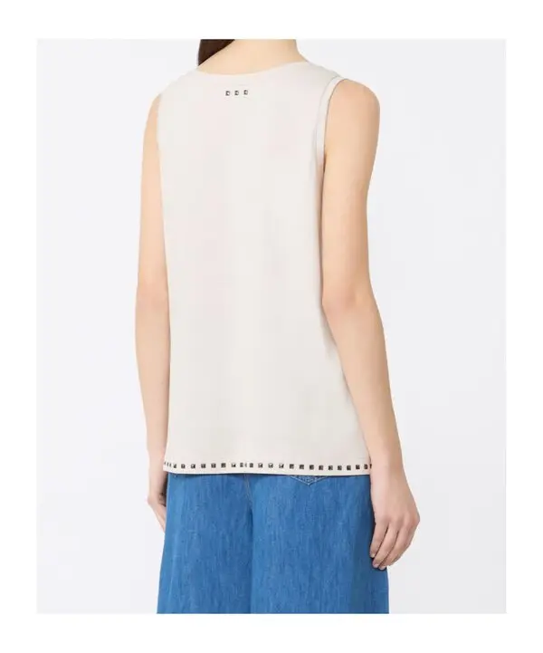 Max Mara Sleeveless Vest Top With Stud Embellishments