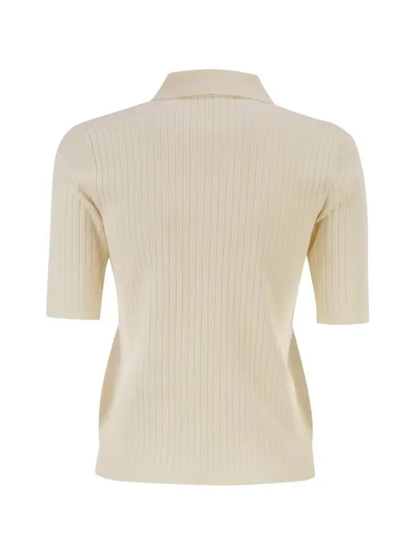 Max Mara Ribbed-knit Polo Top