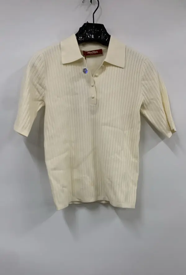 Max Mara Ribbed-knit Polo Top