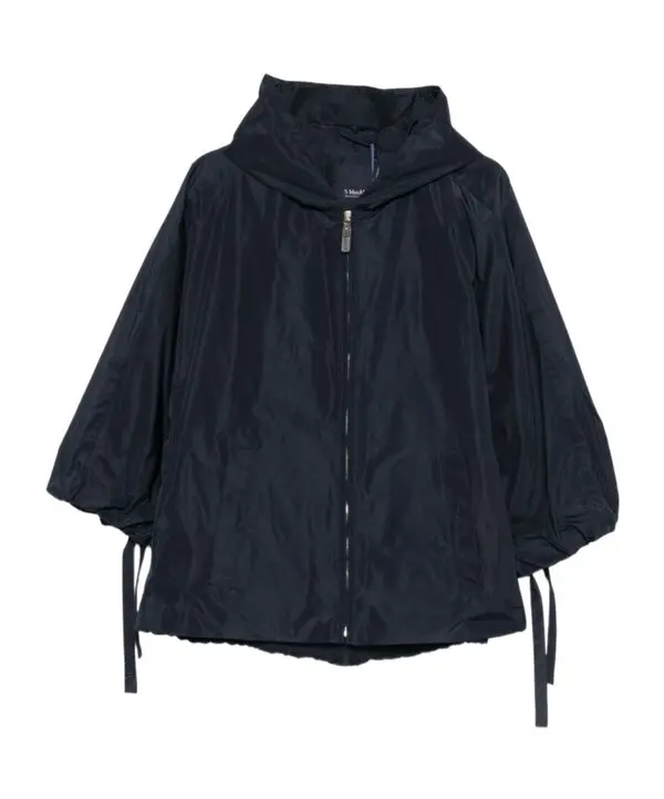 Max Mara Hooded Zip-up Coat - Blue