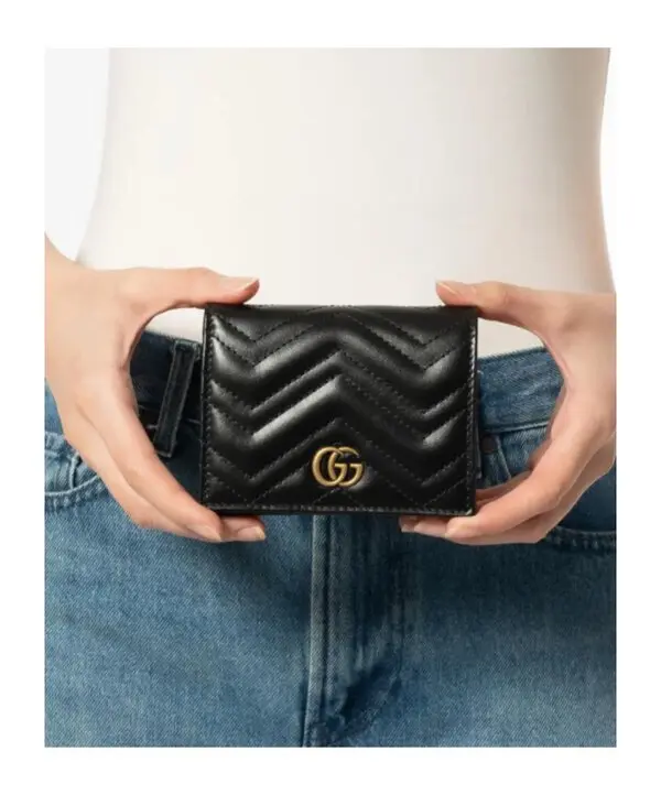 Gucci Gg Marmont Card Case Wallet - Black