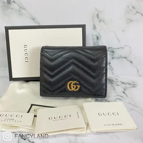 Gucci Gg Marmont Card Case Wallet - Black