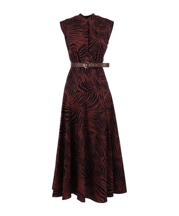 Max Mara West Printed Poplin Shirt Dress - Black