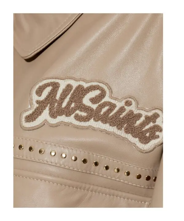 ALLSAINTS Long-sleeved Leather Jacket With Patches