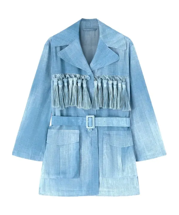 Ermanno Scervino Belted Jacket With Tassel Embellishments