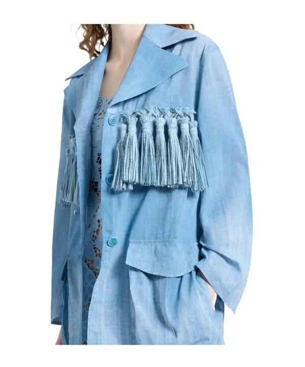 Ermanno Scervino Belted Jacket With Tassel Embellishments