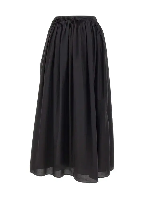 Loulou De Saison Naya Flared Midi Skirt - Black