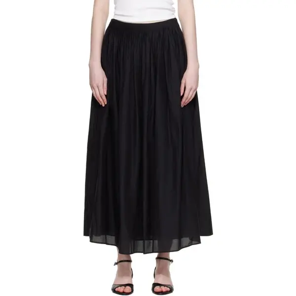 Loulou De Saison Naya Flared Midi Skirt - Black